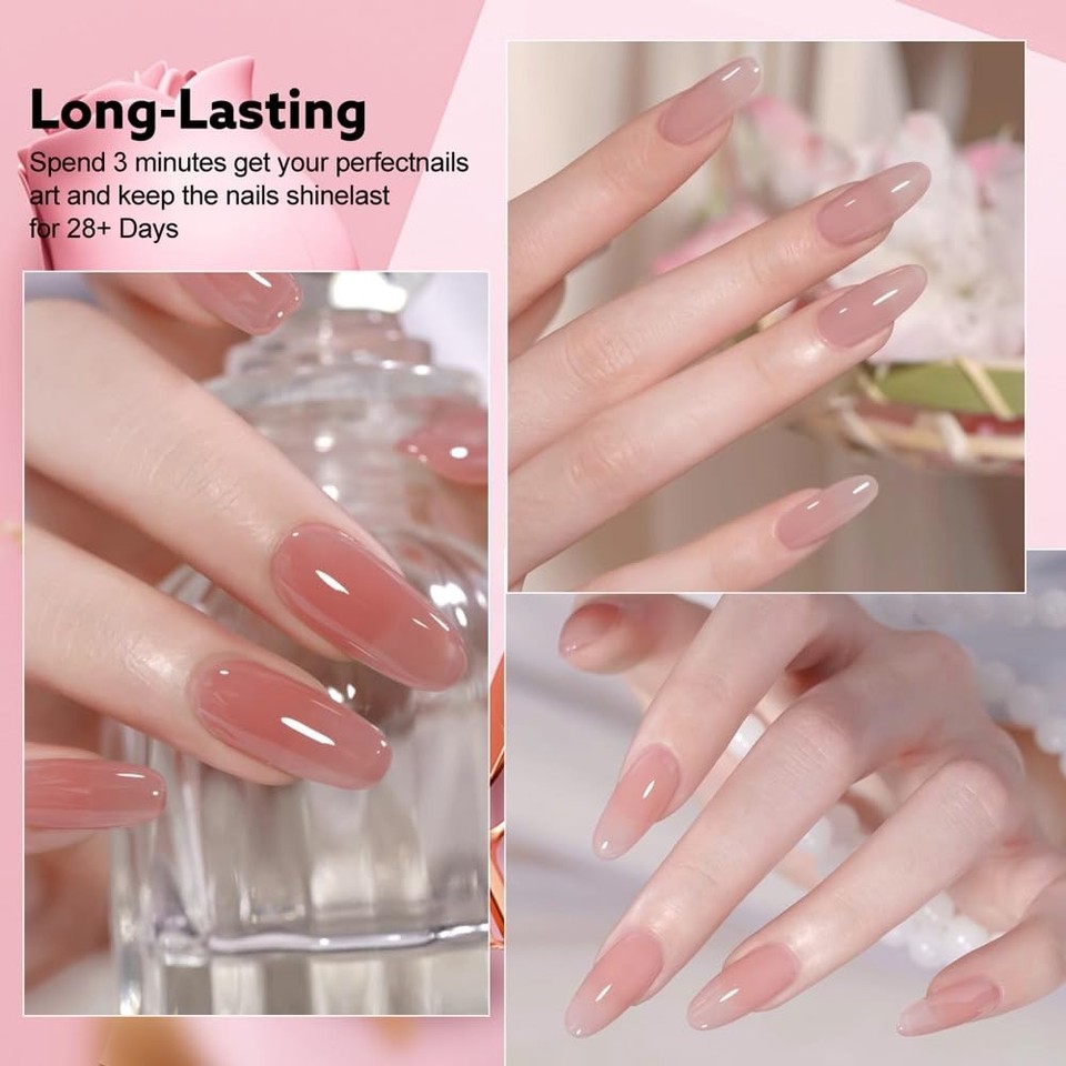 CANNI CC3 Jelly Gel Nail Polish Set with Color Card, 30Pcs Jelly Pink ...