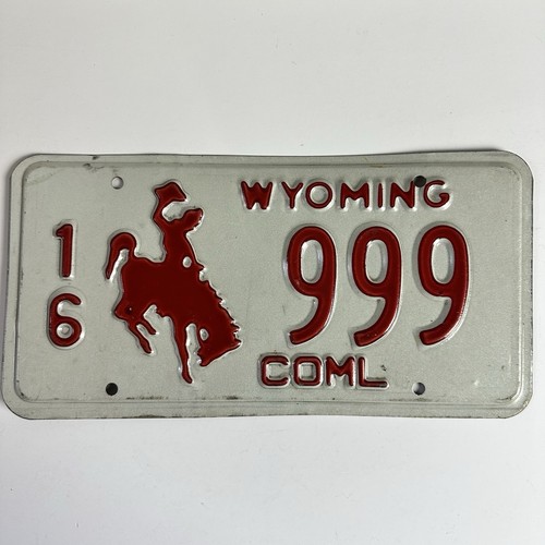 Vintage WYOMING COML License Plate Tag Johnson County 999 | eBay