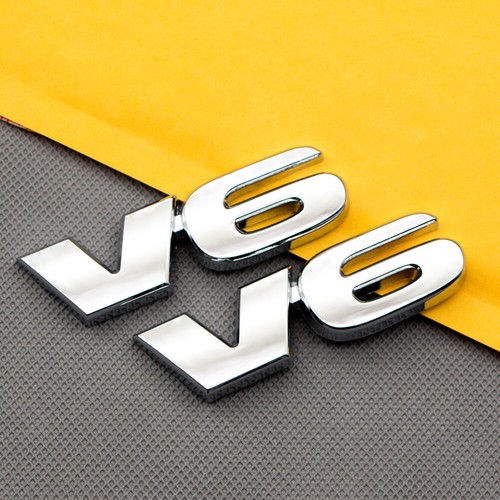 2x Metal V6 Engine Emblem Chrome Rear Trunk Fender 4wd Sport Badge ...