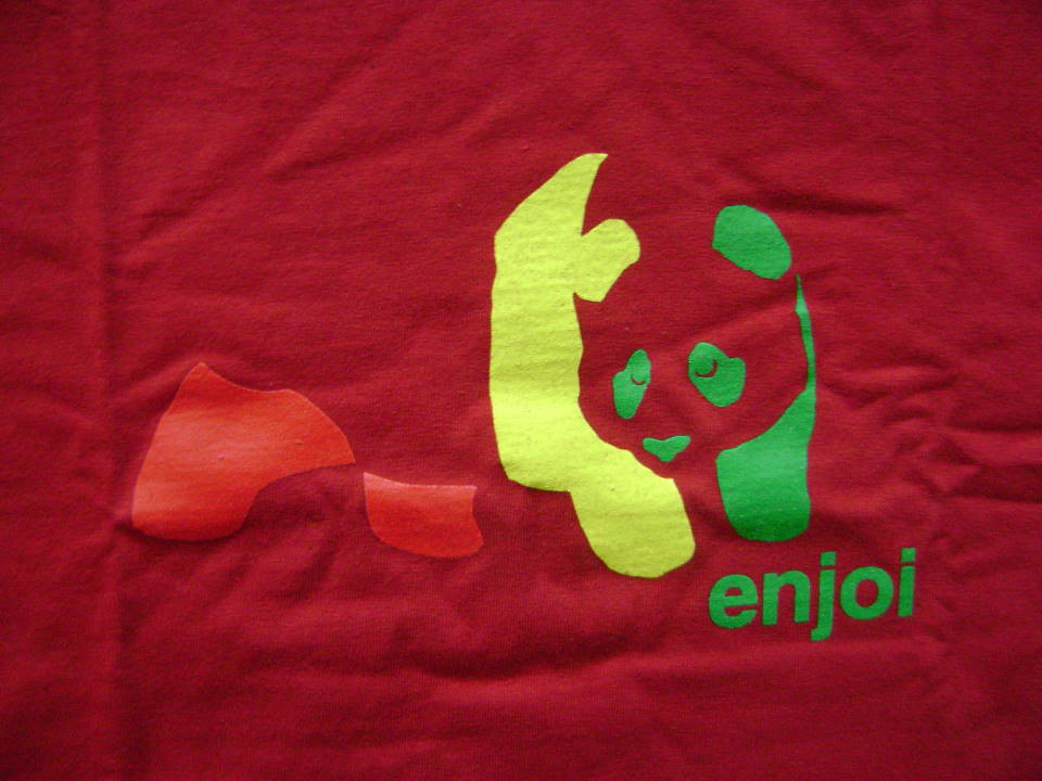 Enjoi Rasta Panda Logo Skateboard T-Shirt Red | eBay