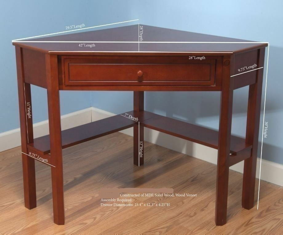 Cherry Finish Wooden Corner Desk Laptop Writing Table Student Office ...