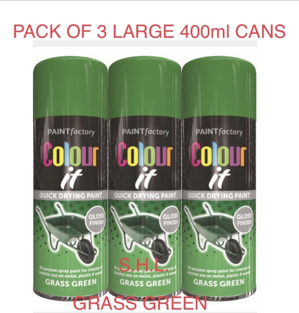 PACK OF 3 LARGE 400ml GRASS GREEN SPRAY PAINT | eBay UK
