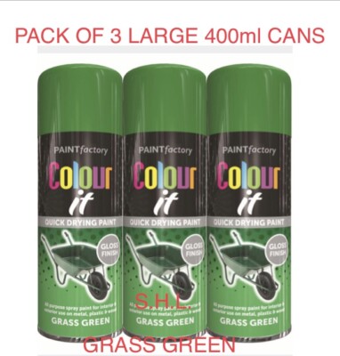 PACK OF 3 LARGE 400ml GRASS GREEN SPRAY PAINT | eBay UK