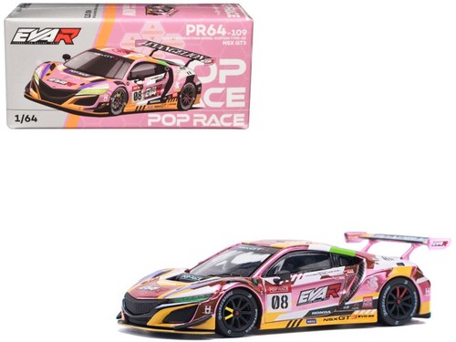 Pop Race Honda NSX GT3 EVO22 EVA Type-08 Chrome Pink 1/64 PR640109 | eBay