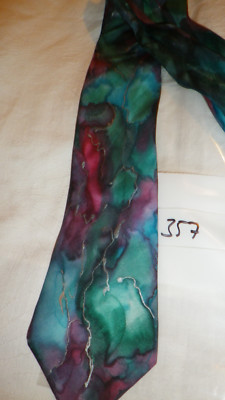 Krawatte Schlips Binder Retro Nr. 357 Dunkelgrün bemustert Batik Meier ...