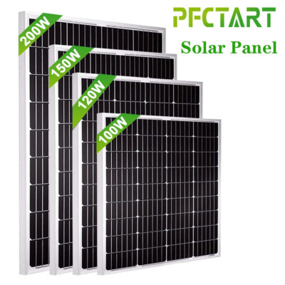 PFCTART 100W 200W 400W 1000W Watt Monocrystalline Solar Panel PV 12V ...