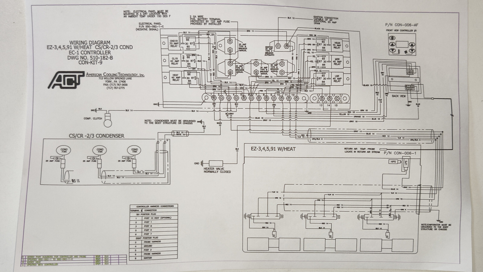 ProAir ACT EZ 3 4 5 91 Electrical Panel Replacement -- 550-092-1-C RV ...