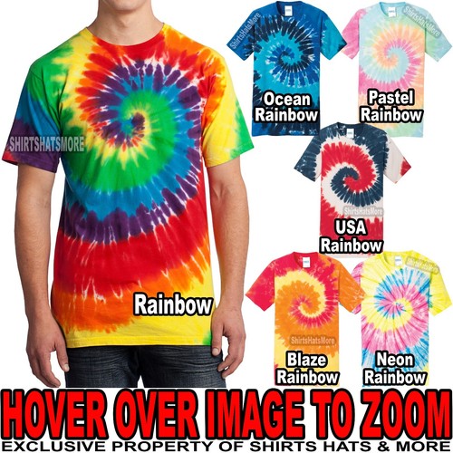 Tie Dye Mens T-Shirt RAINBOW Tye Dyed Tee S, M, L, XL, 2XL, 3XL, 4XL ...