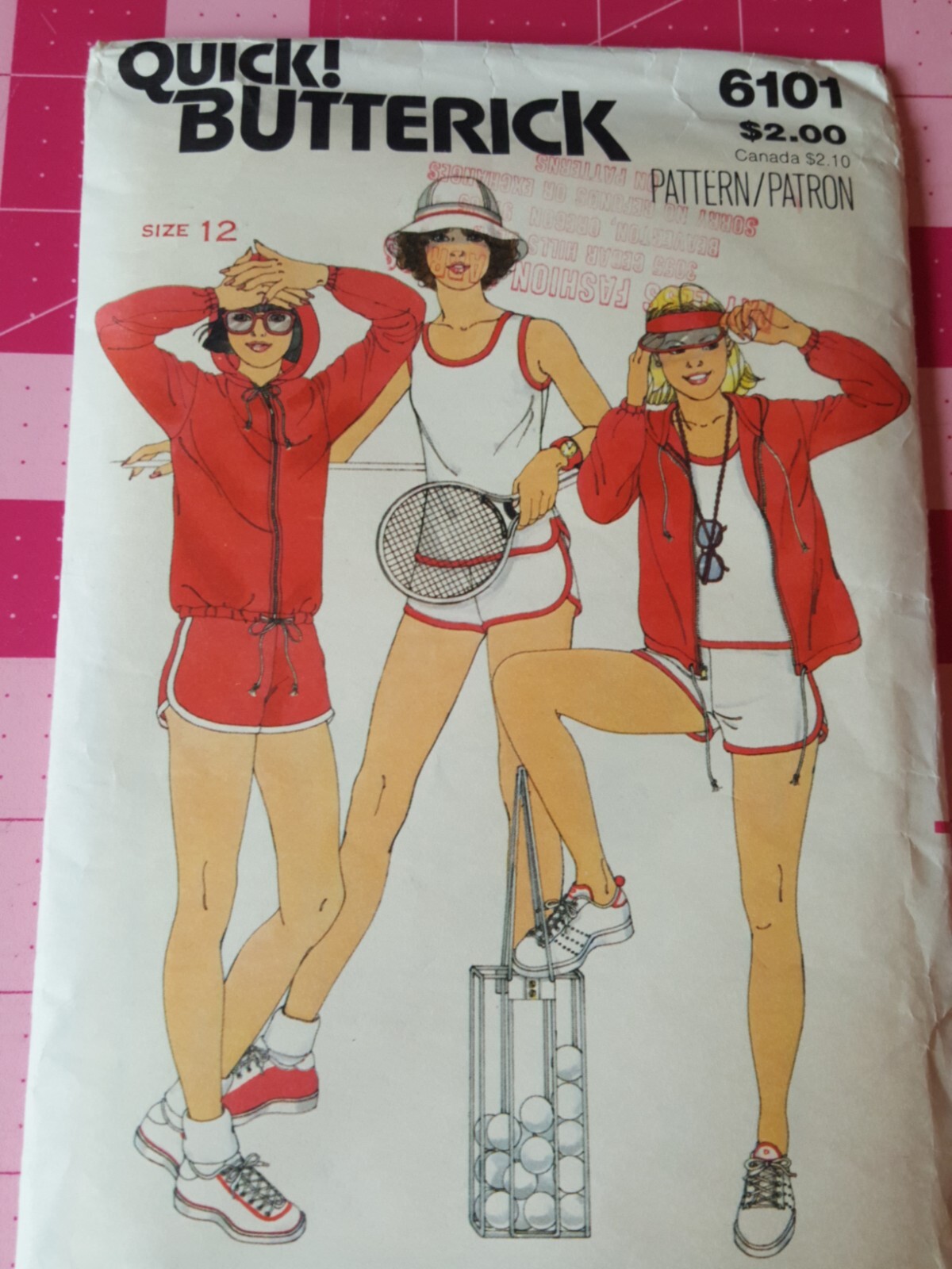 Vintage Butterick Pattern 6101 Tennis Tee Shirt Shorts Jacket Size 12 ...
