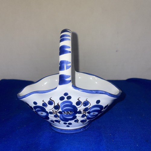 Keramika Clay Ceramic Pottery Hand Painted Basket Modra Slovakia Czech ...