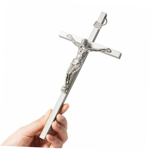 Crucifix Wall Cross | Metal Slender Catholic Crosses | Cross 8 Inch ...