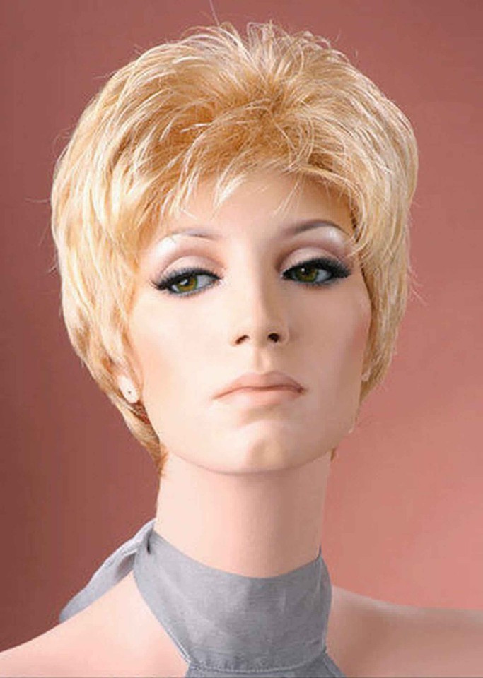 Ladies Short Wig Blonde Black Brown Wig Bob Pixie Boycut Wispy Fashion ...