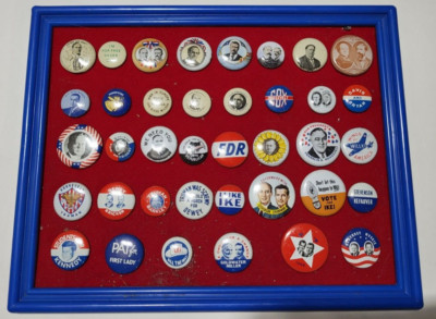 Lot of 38 Vintage REPRODUCTION Presidential Political Buttons / Pins ...
