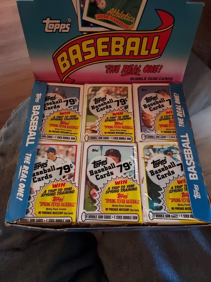 1989 TOPPS BASEBALL CELLO PACKS BOX 24 PACKS 29 CARDS PER PACK BRAND ...