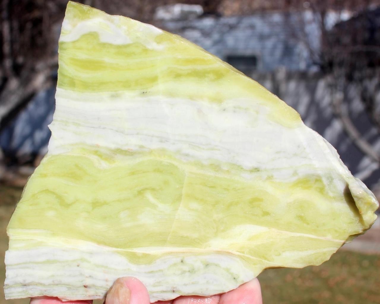 NEW LEMON LIME SERPENTINE SLAB 155 Grams rock/jasper/agate/rough/gems ...