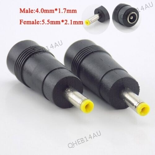 5.5x2.1mm Female To 4.0x1.7mm Male DC Power Jack Plug Adapter Connector ...