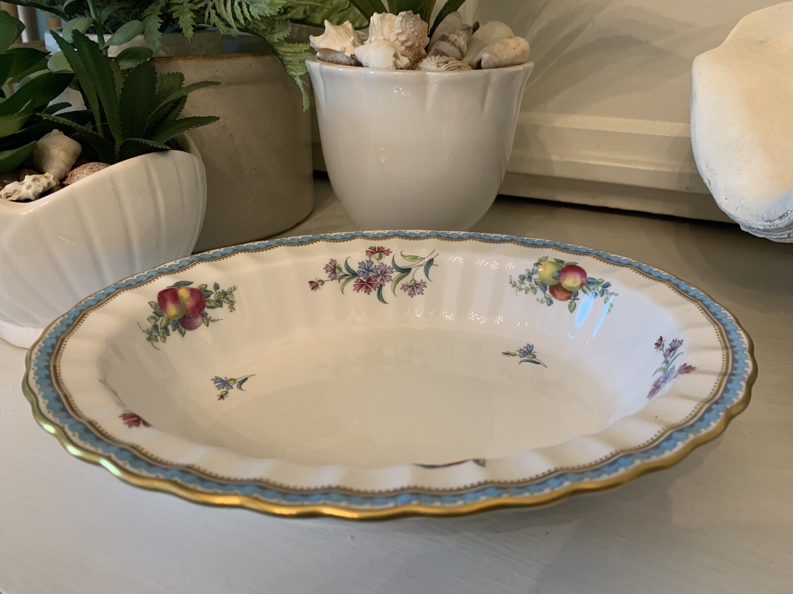 Spode TRAPNELL SPRAYS Oval Vegetable Bowl Bone China Y8403 VERY GOOD ...