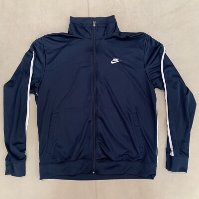 Nike Jacket Mens XL Blue Track Jacket Full ZIp Retro | eBay