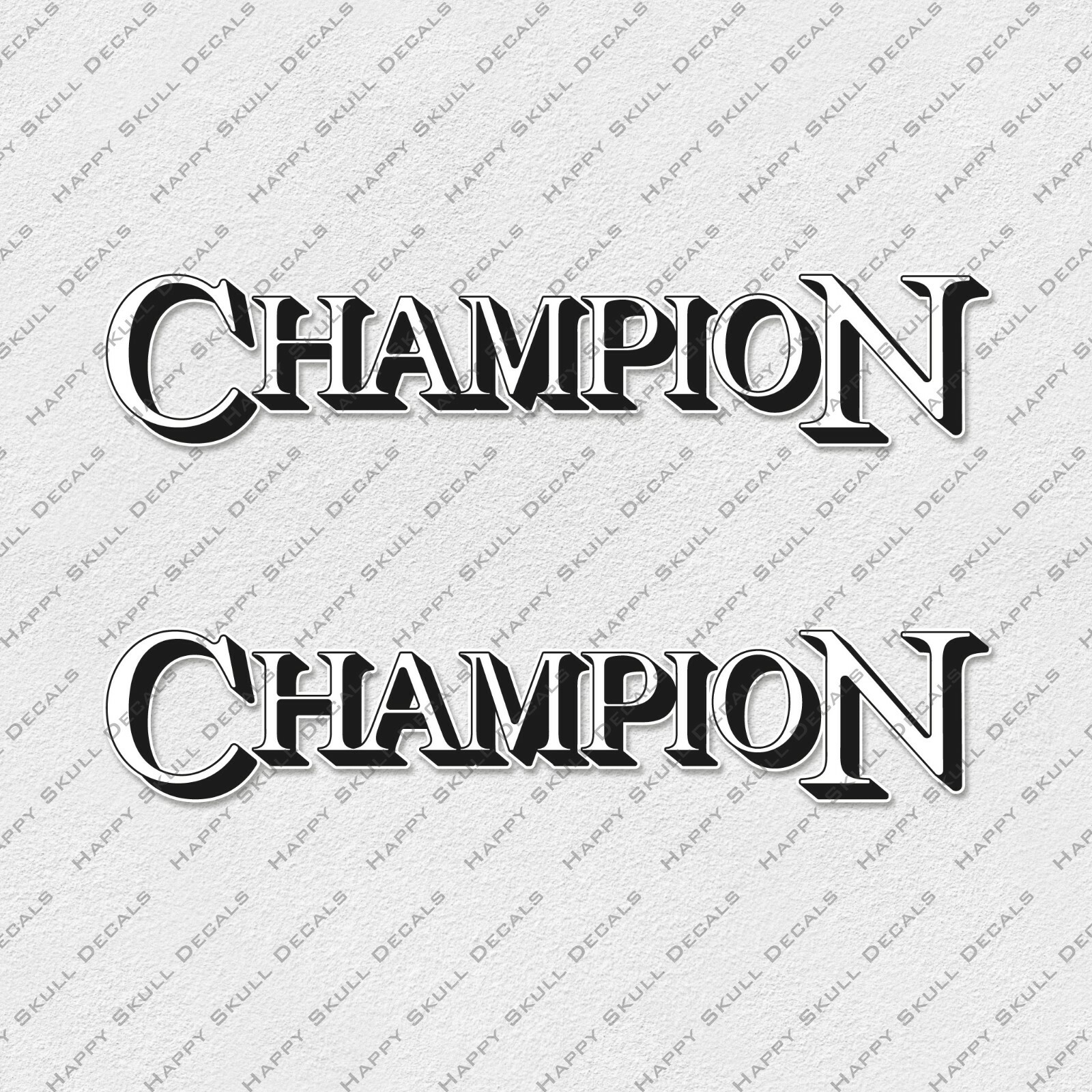 CUSTOM CHAMPION BOAT LOGO WHITE DECALS STICKERS Set of 2 17x3.35" LONG ...