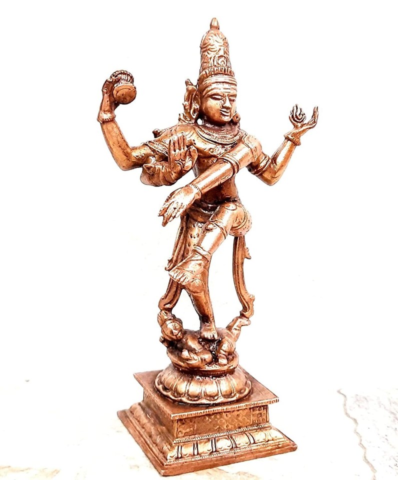 Copper Handmade Hindu God Natraja Idol Figurine Statue Antique Finish ...