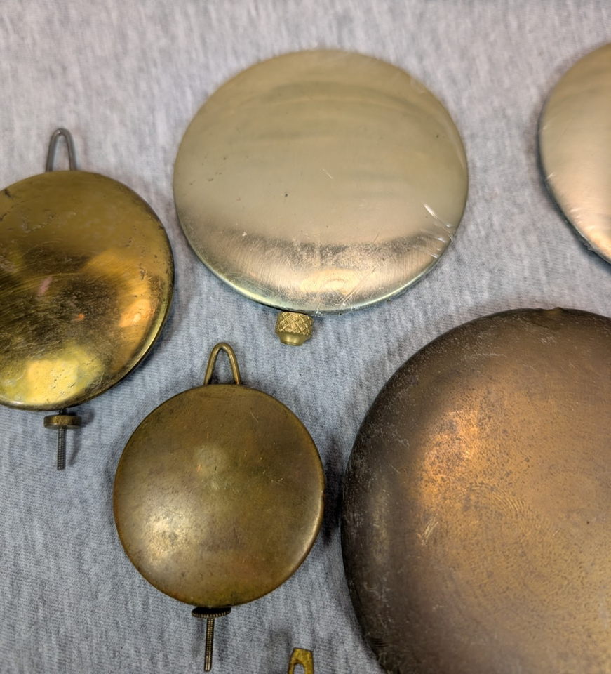 Lot of 9 Antique & Vintage Clock Pendulums Various Metals, Sizes and ...