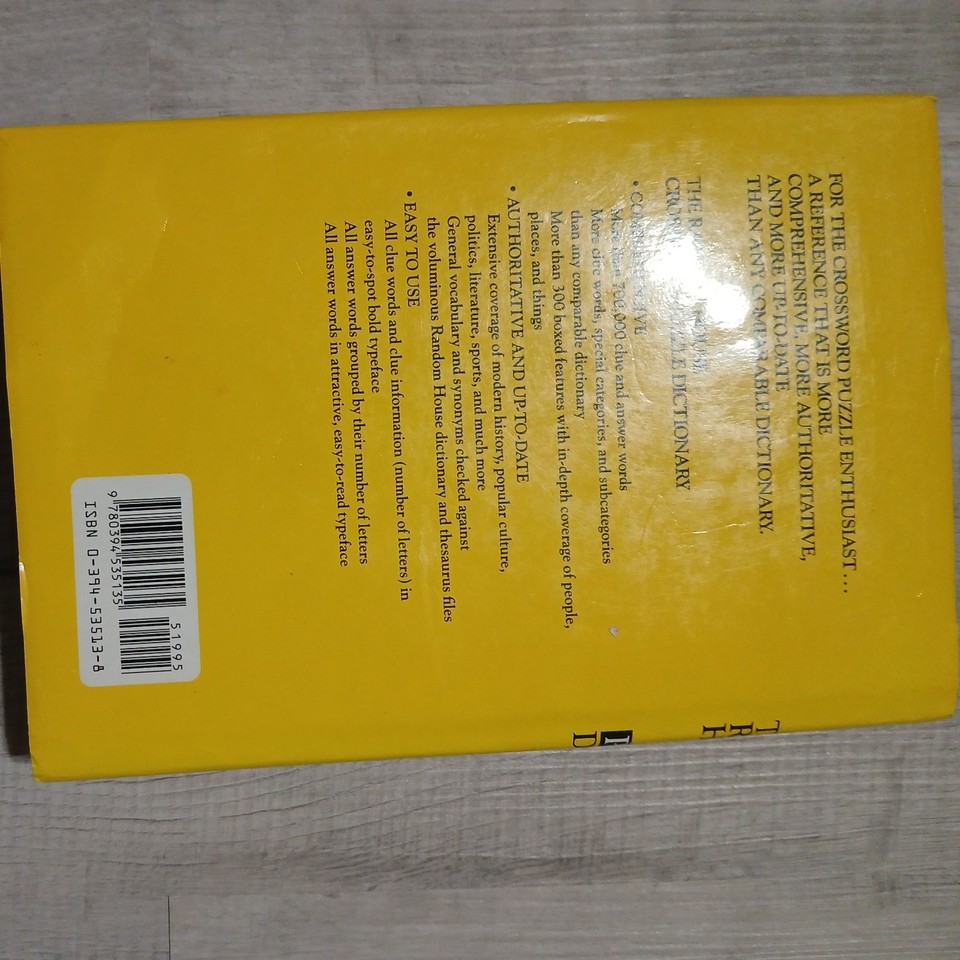 The Random House Cross Word Puzzle Dictionary | eBay