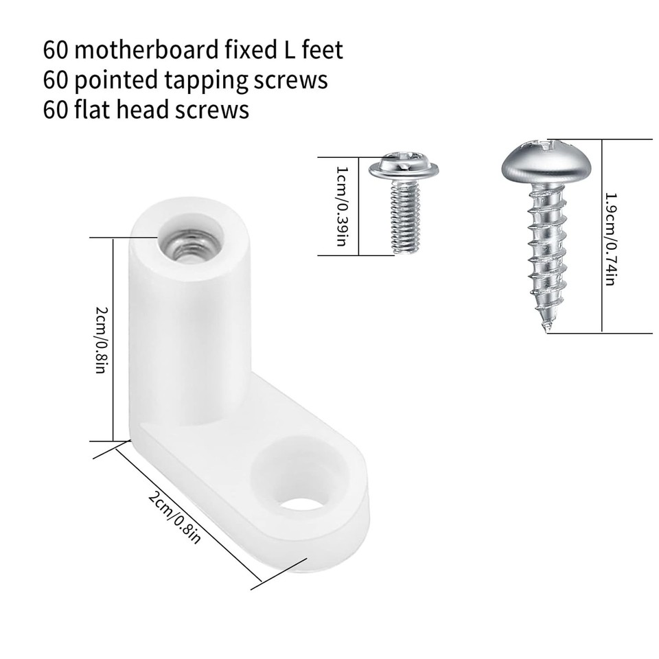 PCB Board Standoffs Mounting Feet Screws L Shape Plastic Circuit ...