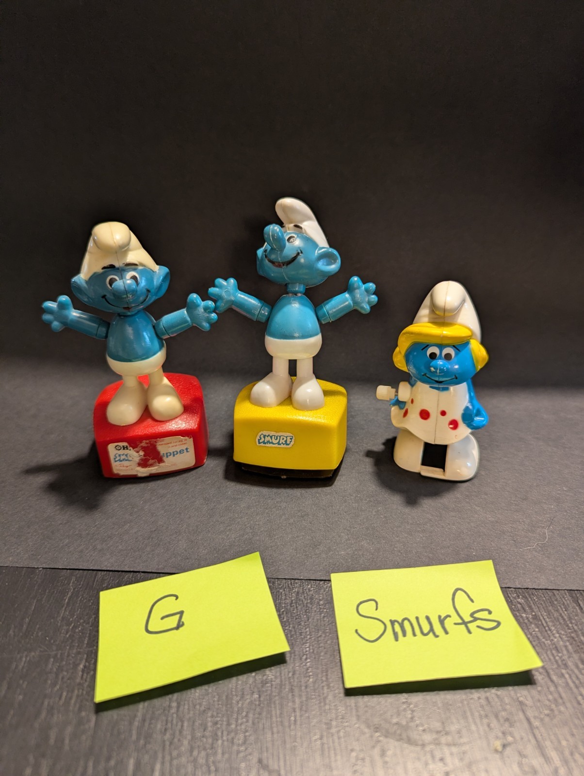 Smurf Lot To Pop-up Jumping Smurfs And One Wind Up Smurfette '80s Toys ...