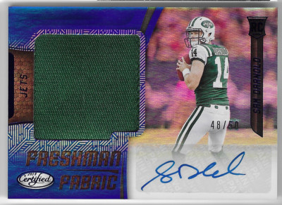 SAM DARNOLD 2018 PANINI CERTIFIED ROOKIE AUTO AUTOGRAPH PATCH CARD #48/ ...