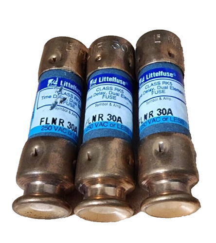 (QTY:3) Littelfuse FLNR30A / FLNR 30 Fuse 30 Amp 250V Time Delay Type ...