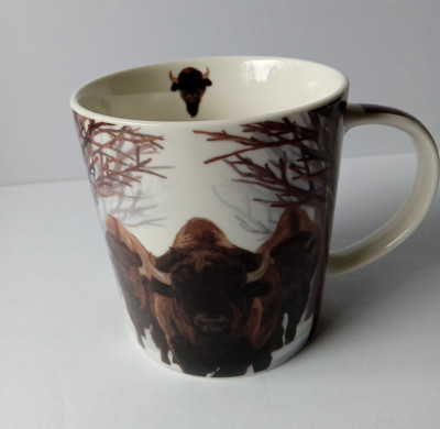 Two Can Art Buffalo Bison Cup Mug New Bone China PPD American West ...