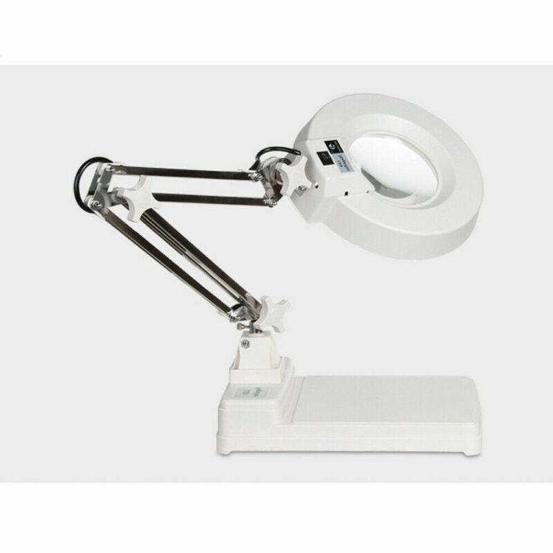 5X 10X 15X 20X Magnification LED Magnifying Lamp Metal Swing Arm ...