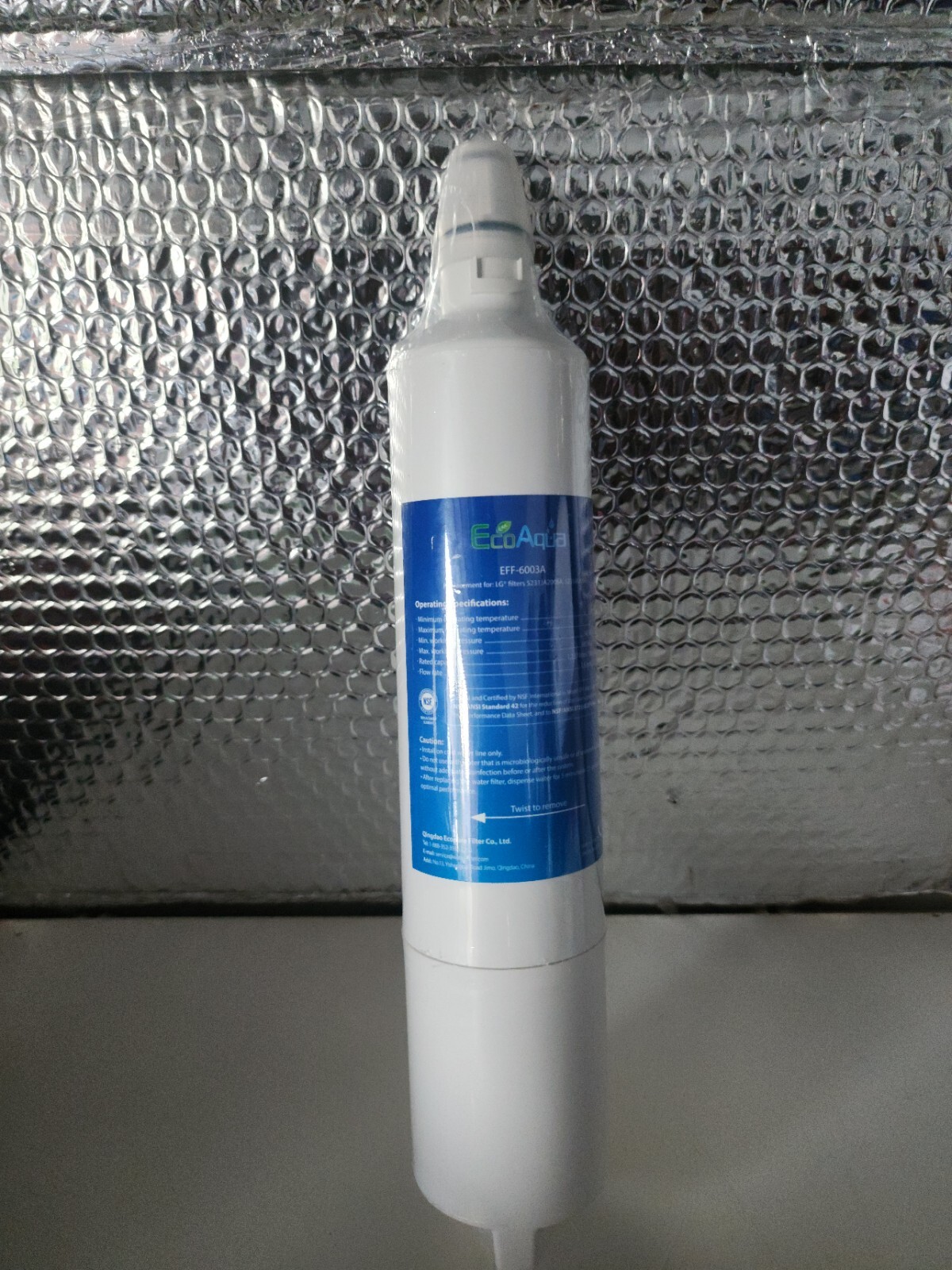 EcoAqua Refrigerator Water Filter EFF-6003A New LG & Kenmore Side-by ...