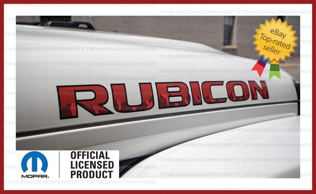 07 - 18 Jeep Wrangler RUBICON Hood Decals Stickers JK mountain red ...