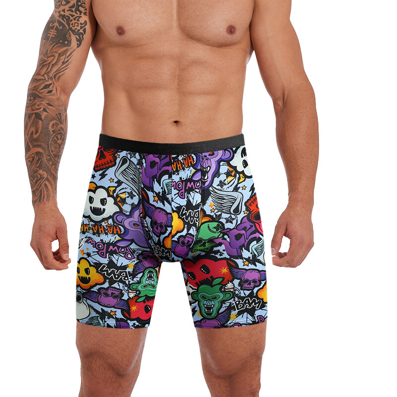 Men Athletic Underwear Boxer Briefs Long Leg Trunks Soft COOL Underwear ...