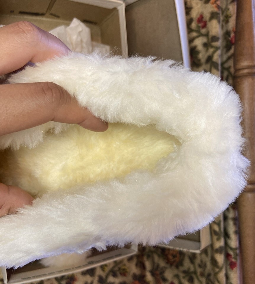 sioux mox shoes faux fur beige size 8 brand new w/box fur-lined inside ...