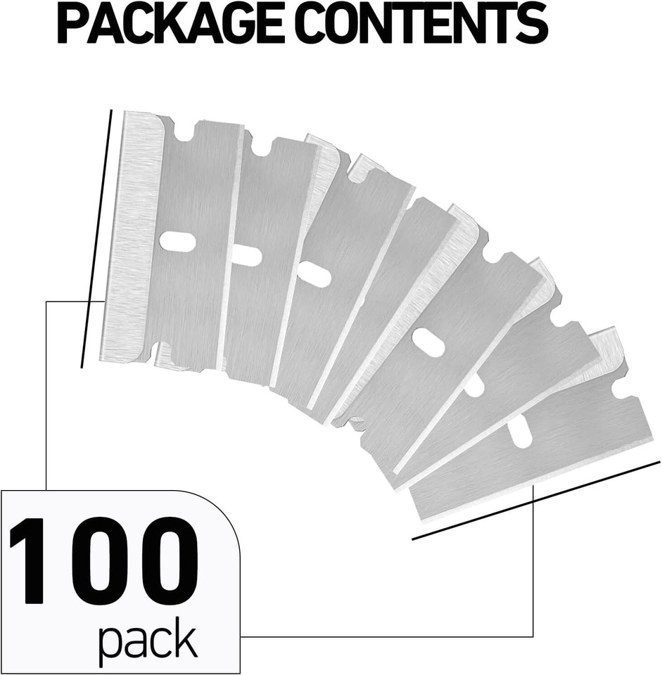 Headley Tools 100 Pack Single Edge Razor Blades for Scrapers & Paint ...