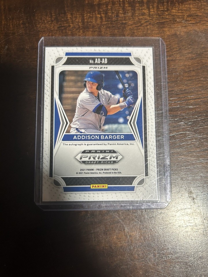 2021 Panini Prizm Addison Barger Silver Prospect Auto Toronto Blue Jays ...