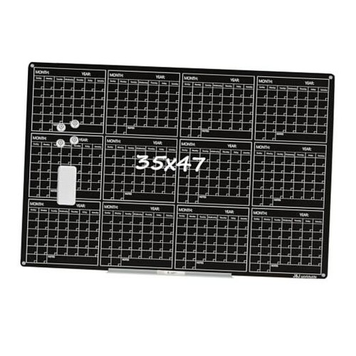 Magnetic Whiteboard Glass Board Yearly Calendar - 35" 35x47 inch ...