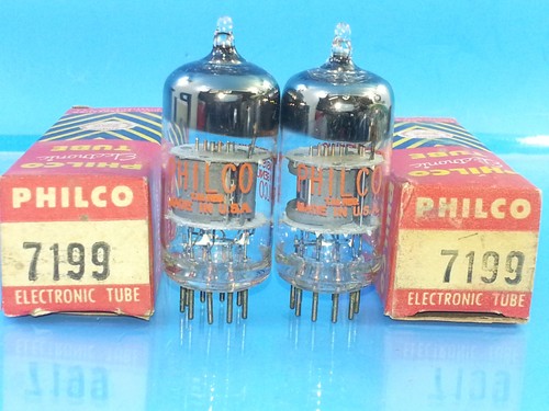 SYLVANIA PHILCO 7199 TUBES DATE MATCHED PAIR NOS NIB WITH ORIGINAL ...