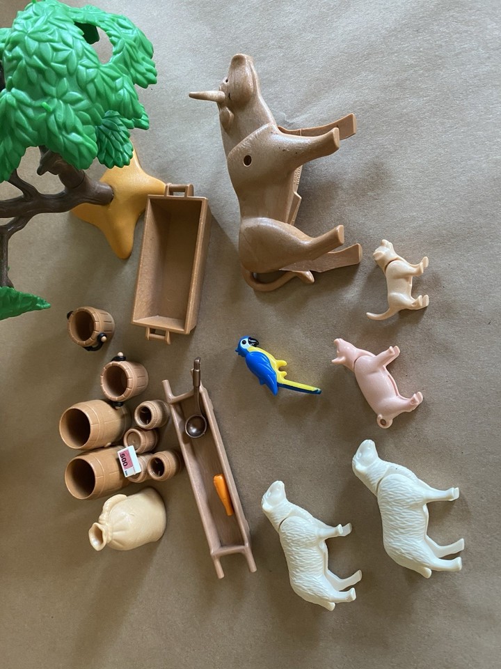 Playmobil Farm Animals COW Bull DOG Pig Sheep Parrot Tree Accessories ...