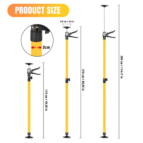 2x Drywall Plasterboard Builder Ceiling Easy Support Props 115-290cm ...