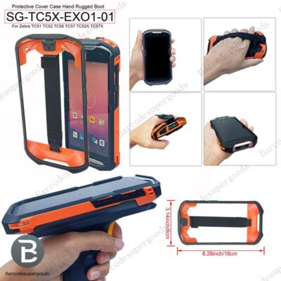Orange Protective Cover Handstrap Bumper Rugged Boot For Zebra TC51 ...