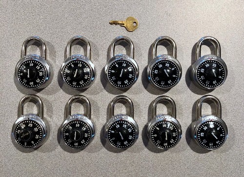 Master Lock 1525 Padlocks W/OEM Control Key Lot of 10 Combination Locks ...