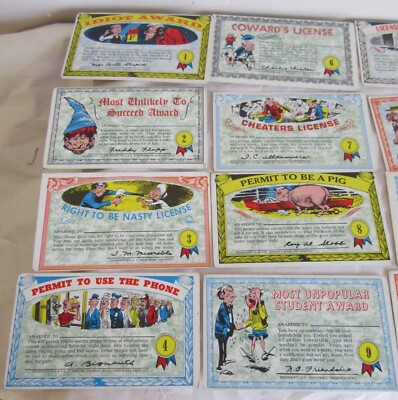 1964 Topps Nutty Awards Idiot Awards 23 Card Set 5.25 x 3" Ungraded | eBay