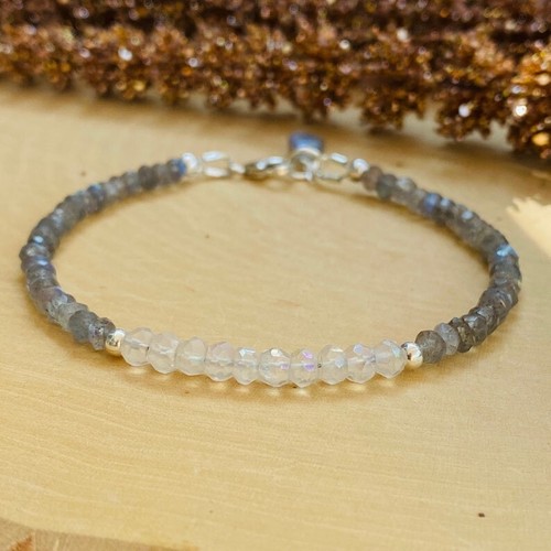 Genuine Blue Moonstone & Labradorite 2 Gemstone Handmade Man Woman ...