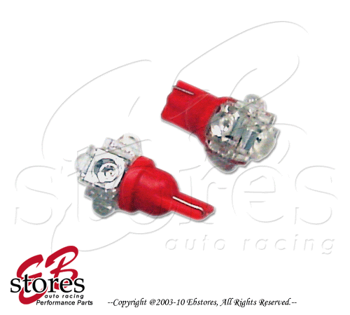 Red Dome Light 5 Flux LED T10 Wedge Light Bulbs 2pcs 194 175 158 904 (1 ...