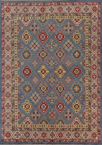 Light Blue Super Kazak Area Rug 8x10 Vegetable Dye Handmade Living Room ...