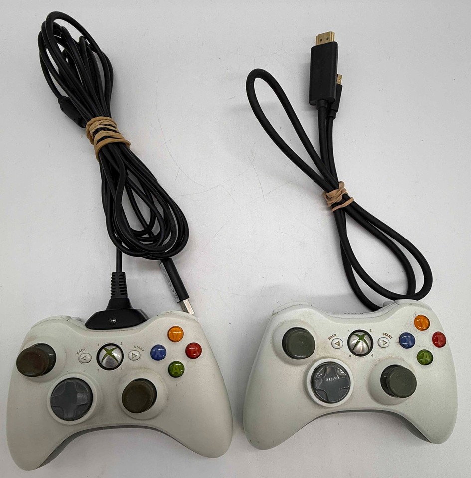 Microsoft XBOX 360 Console 60GB HDD Power Lead & 2 Controllers ...