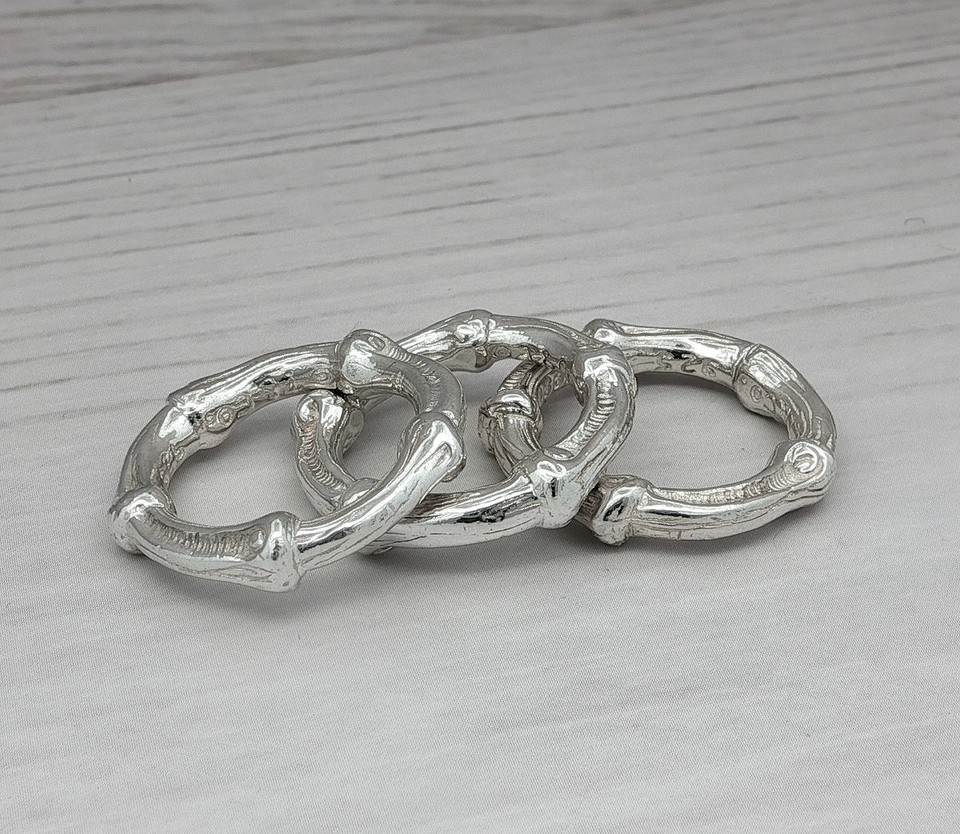 Set Of 3 Tiffany & Co. Bamboo Rings In Sterling Silver | eBay